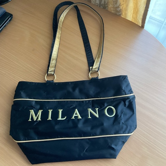 Accessories | Milano Hand Bag Black Gold | Poshmark